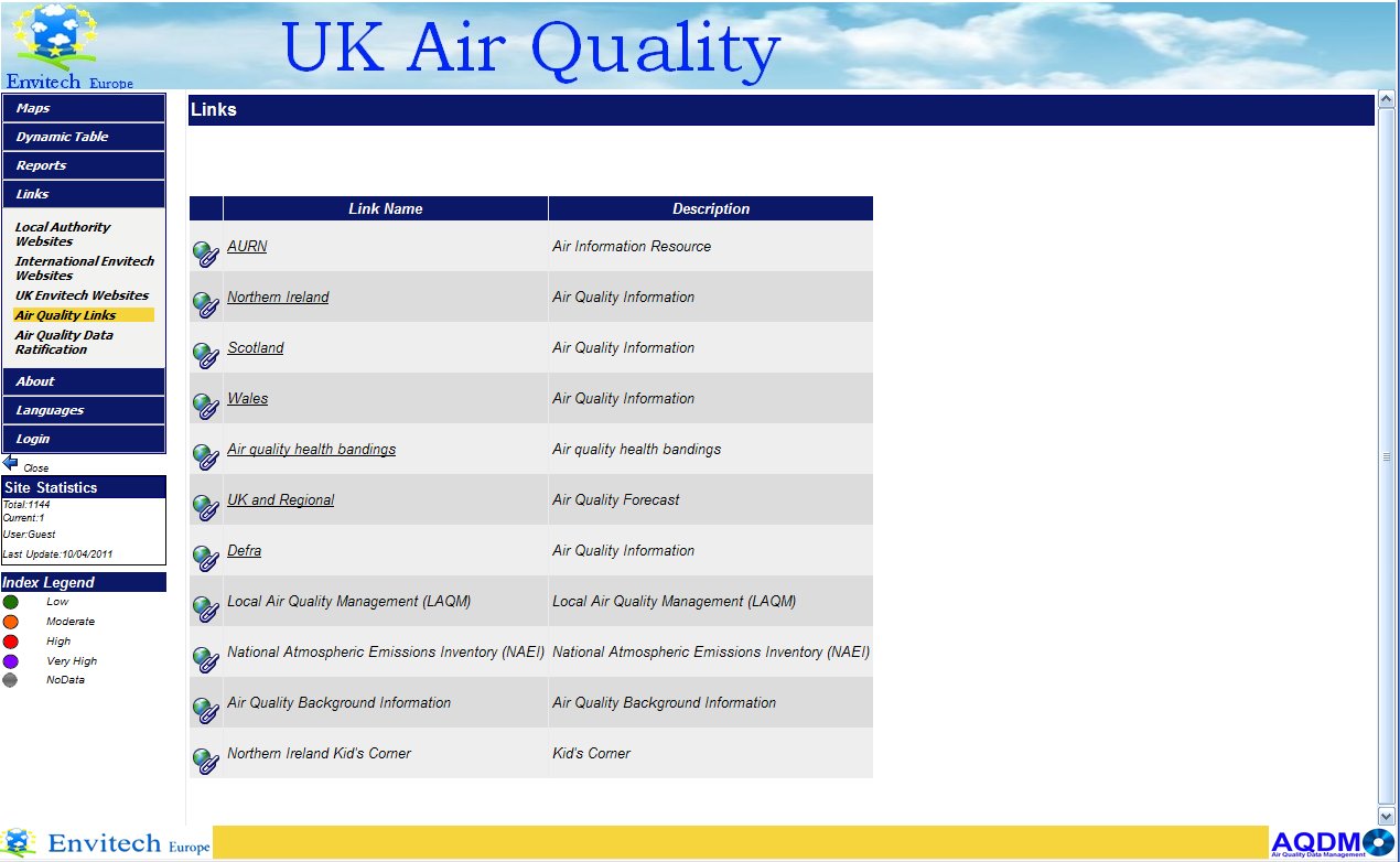 The EnvistaWEB air quality website allows quick public and private ...